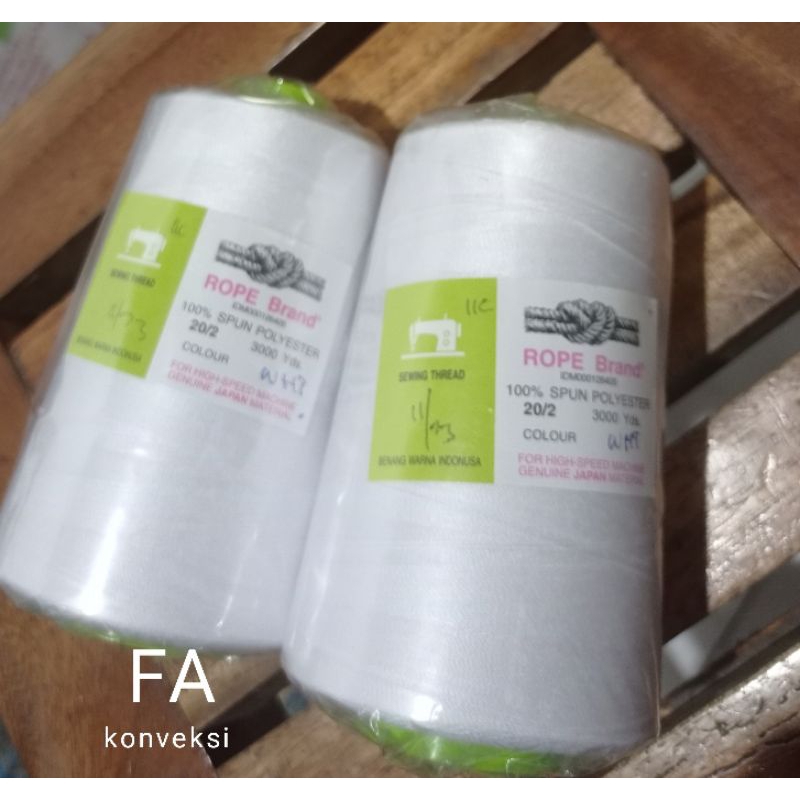 Jual benang jahit 20/2 (3000 yard) /benang jahit cap tambang | Shopee ...
