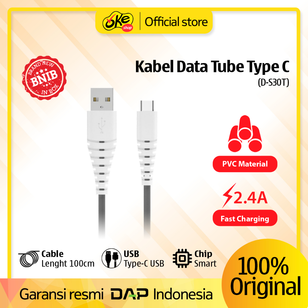 Jual Kabel Data Tube Type C D-S30T Original | Shopee Indonesia