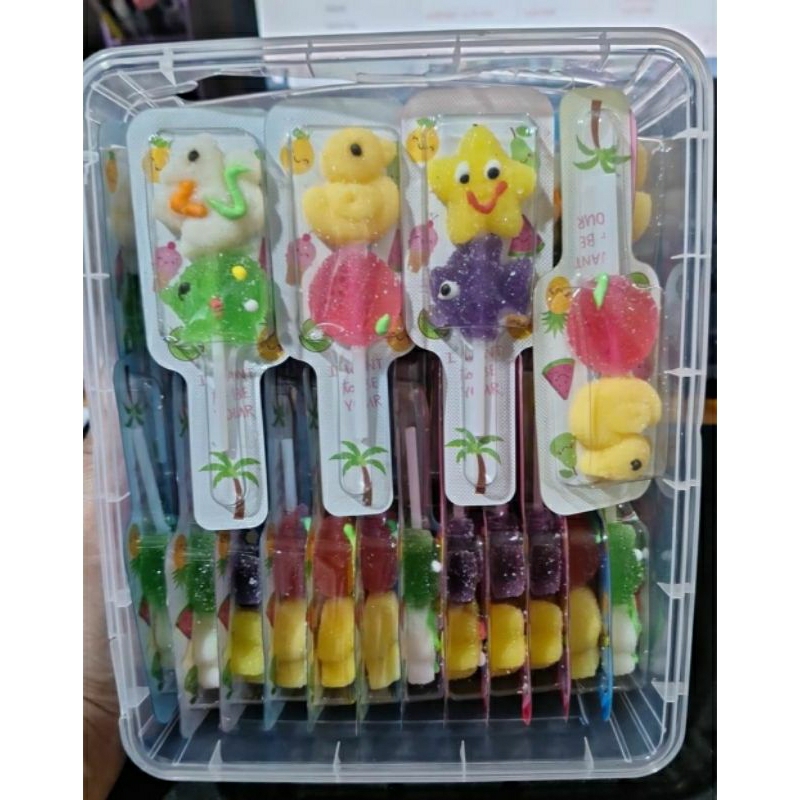 Jual 10 pcs Permen Gummy Yummy || Lollipop Gummy Mint || Permen Jelly ...