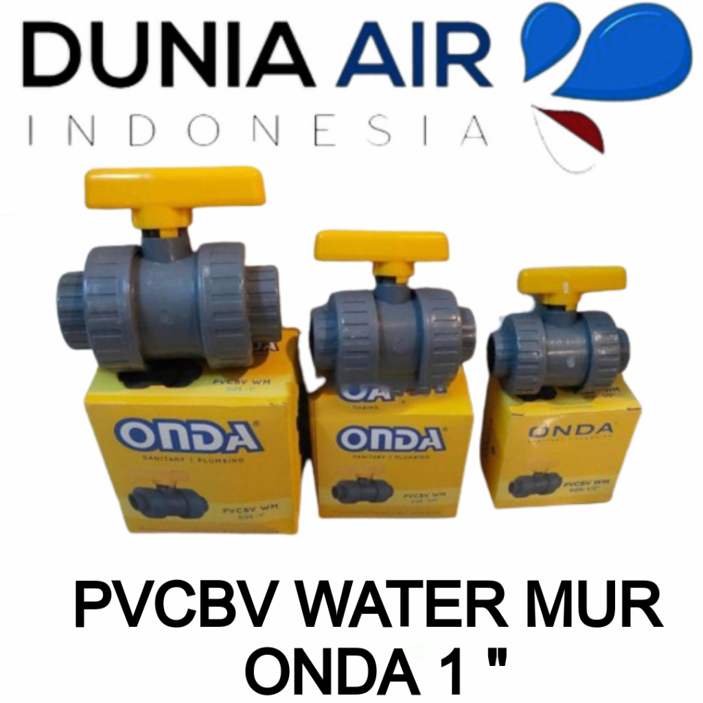 Jual STOP KRAN WATER MUR ONDA PVCBV WM 1" inch PVC Ball Valve Watermur ...
