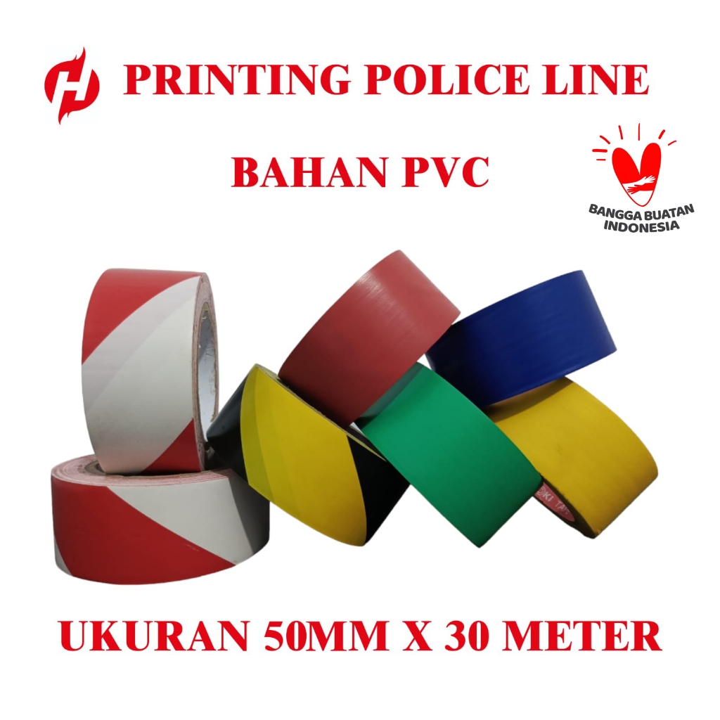 Jual Garis polisi 50mm x 30m Full / police line / PVC Tape warna kuning ...
