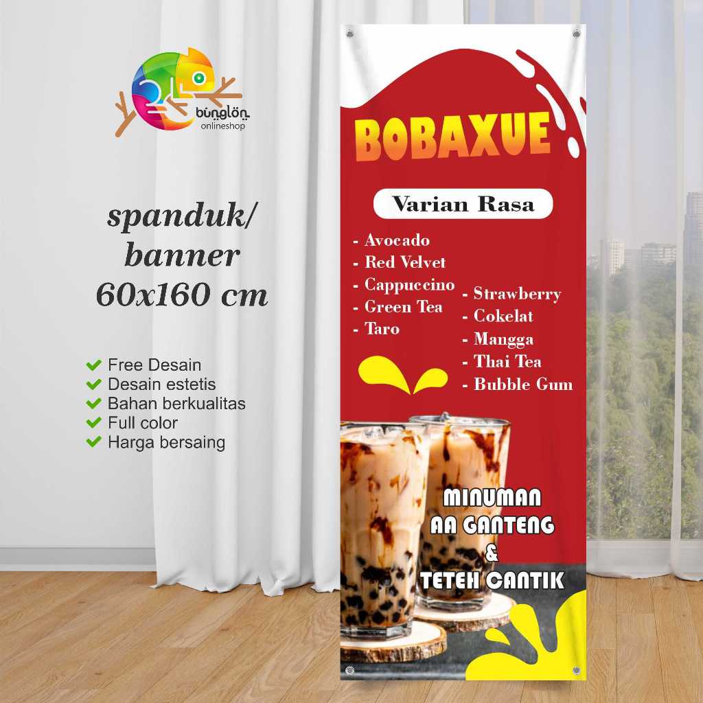 Jual Spanduk 60x160 Banner Minuman Boba Custom Desain | Shopee Indonesia