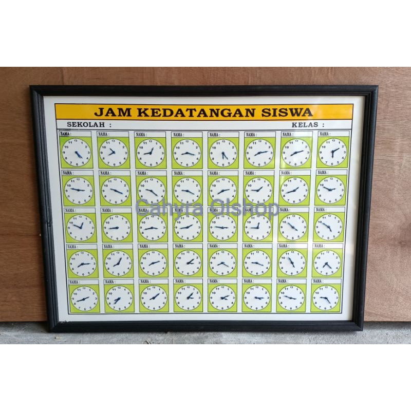 Jual jam kedatangan siswa jarum bisa diputar ukuran 80 x 60 cm sablon ...