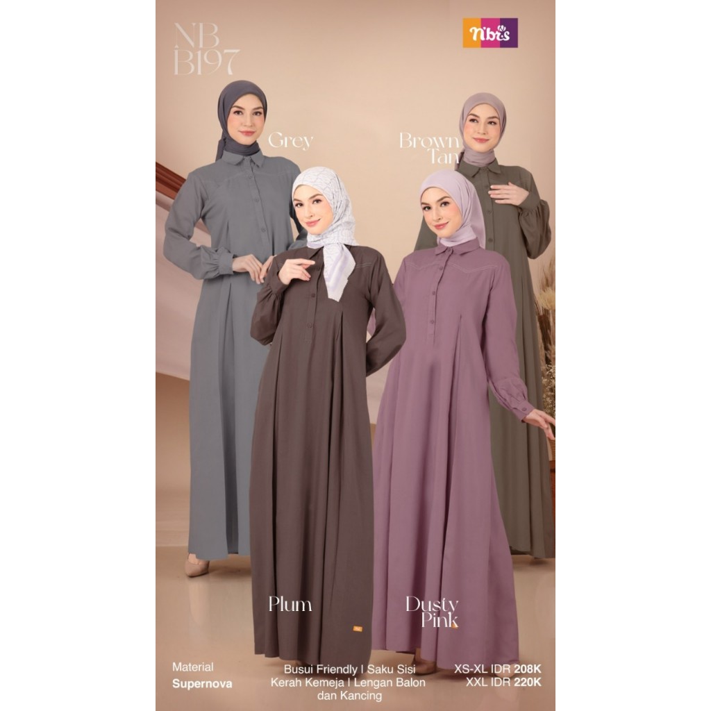 Jual Gamis Nibras Nb B197 Dress Busana Muslim Wanita Busui Friendly ...