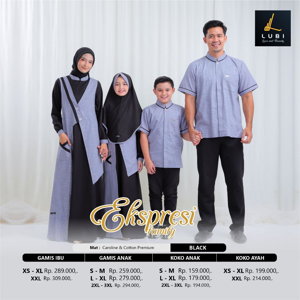 Jual SARIMBIT KELUARGA 2024 TERBARU SARIMBIT LUBI EKSPRESI FAMILY BLACK ...