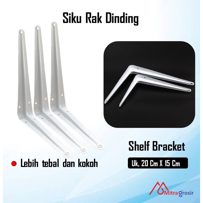 Jual Siku Rak Besi L Putih Uk. 6 x 8 / 15cm x 20cm Shelf Bracket ...