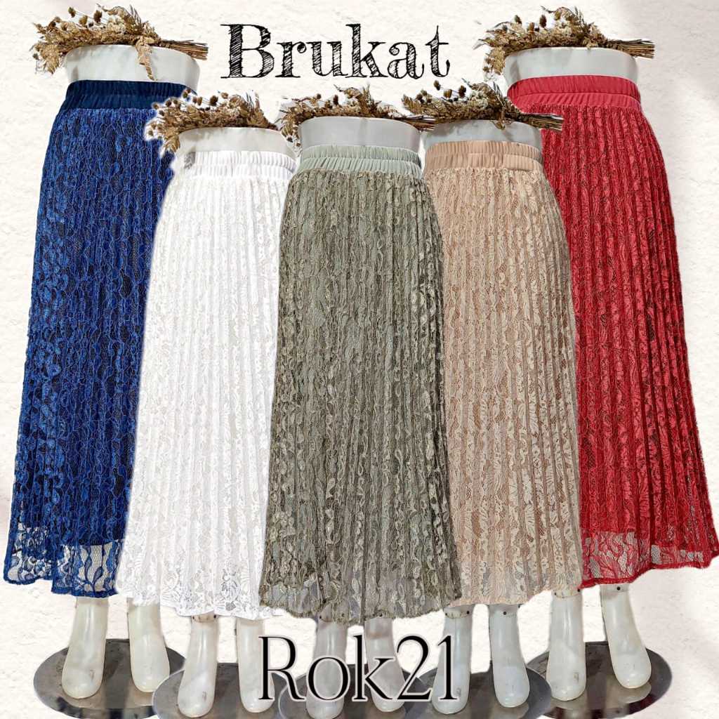 Jual Rok Skrit Brukat / Rok Pleasket Brukat | Shopee Indonesia