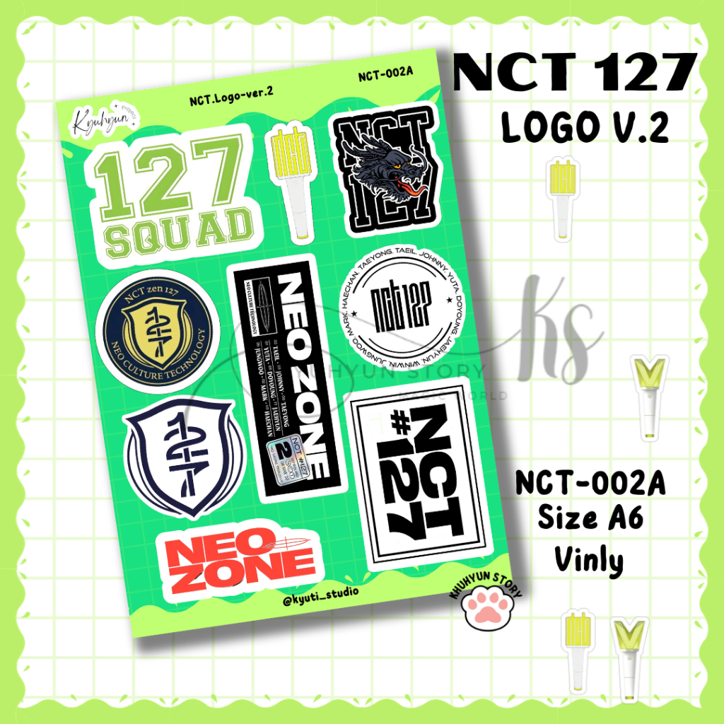Jual Stiker Kpop Logo Nct 127 ilicil Nctzen Sijunie Boy Grup Sticker ...