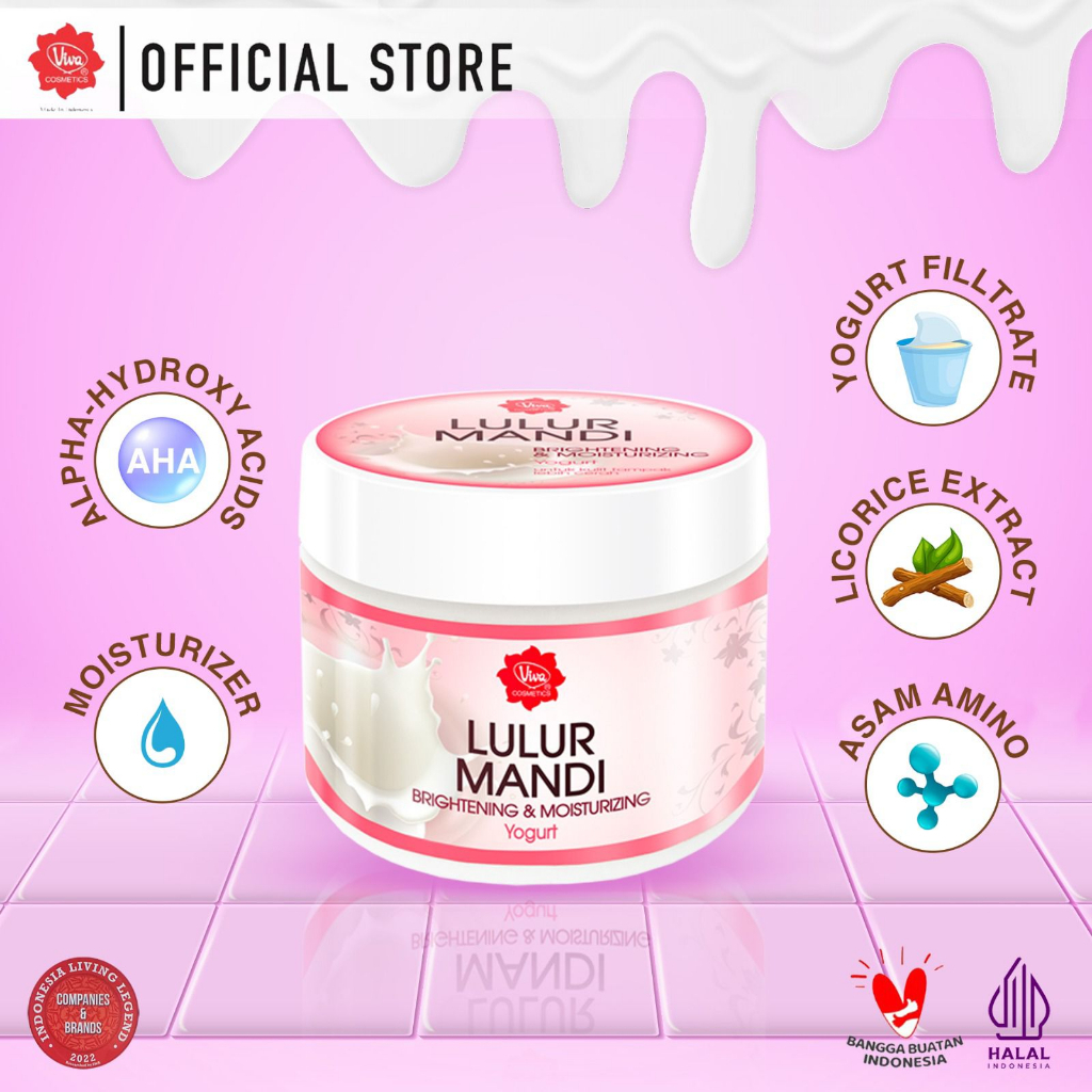 Jual Viva Lulur Mandi Brightening & Moisturizing Yogurt (WHITENING ...