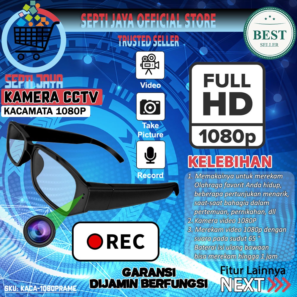 Jual Smart Glasses Eyewear Kamera Kacamata Frame Bening Pria camera Kaca Mata Hidden Spycam Spy ...