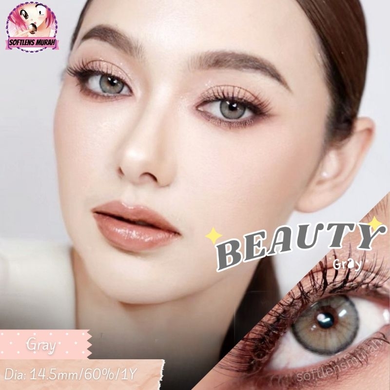 Jual NEW Beauty gray softlens lensa kontak 14.5mm 60% softlens kekinian ...