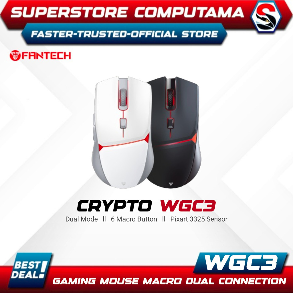 Jual Fantech WGC3 DUAL MODE Wireless Gaming Mouse Rechargeable PIXART 3325 | Shopee Indonesia