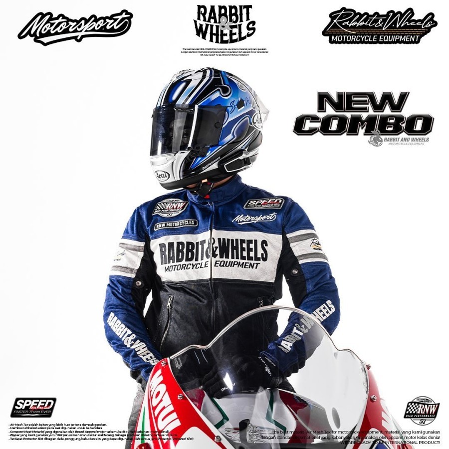 Jual Jaket Rabbit And Wheels - New Combo Blue Navi | Shopee Indonesia