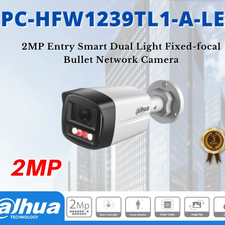 Jual Dahua IPC HFW1239TL1-A- 2MP Smart Dual Light Audio Bullet Camera | Shopee Indonesia