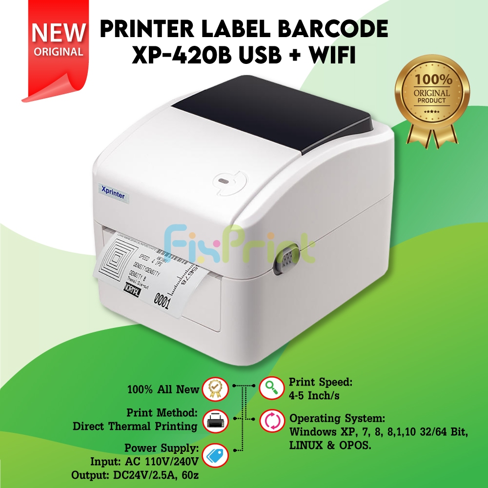 Jual Printer Label Barcode XP-420 USB New XPrinter Thermal XP420 Cetak ...