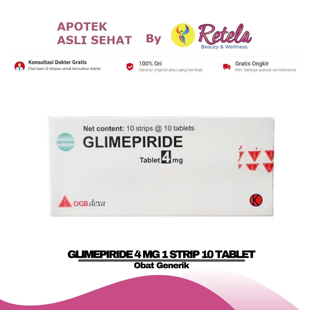 Jual GLIMEPIRIDE 4 MG BOX 100 TABLET OGB DEXA | Shopee Indonesia