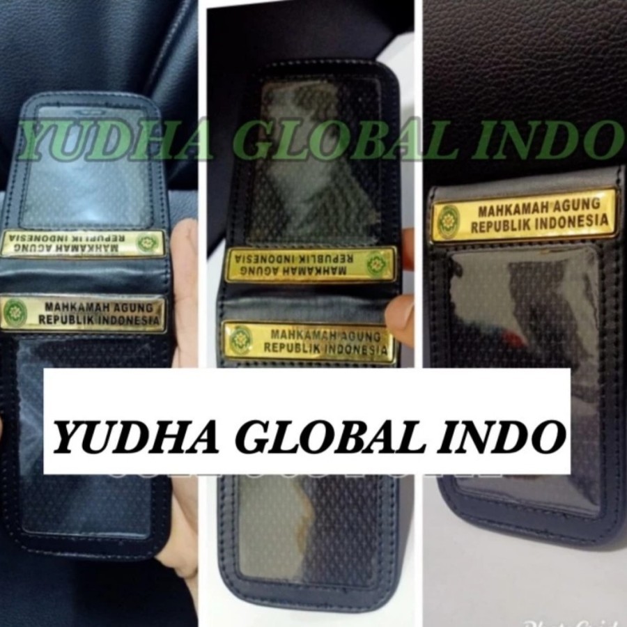 Jual ID CARD Saku Kulit Magnet 2 Sisi Mahkamah Agung Name Tag KulitMA ...