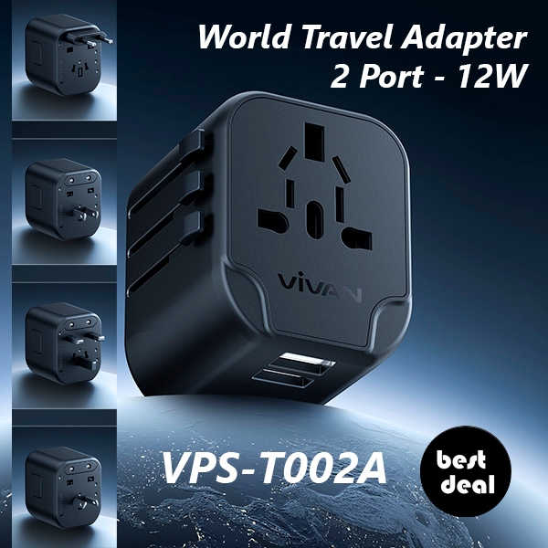 Jual Vivan VPS-T003A Travel Adapter Kepala Charger 20W 3 Port USB-C USB ...