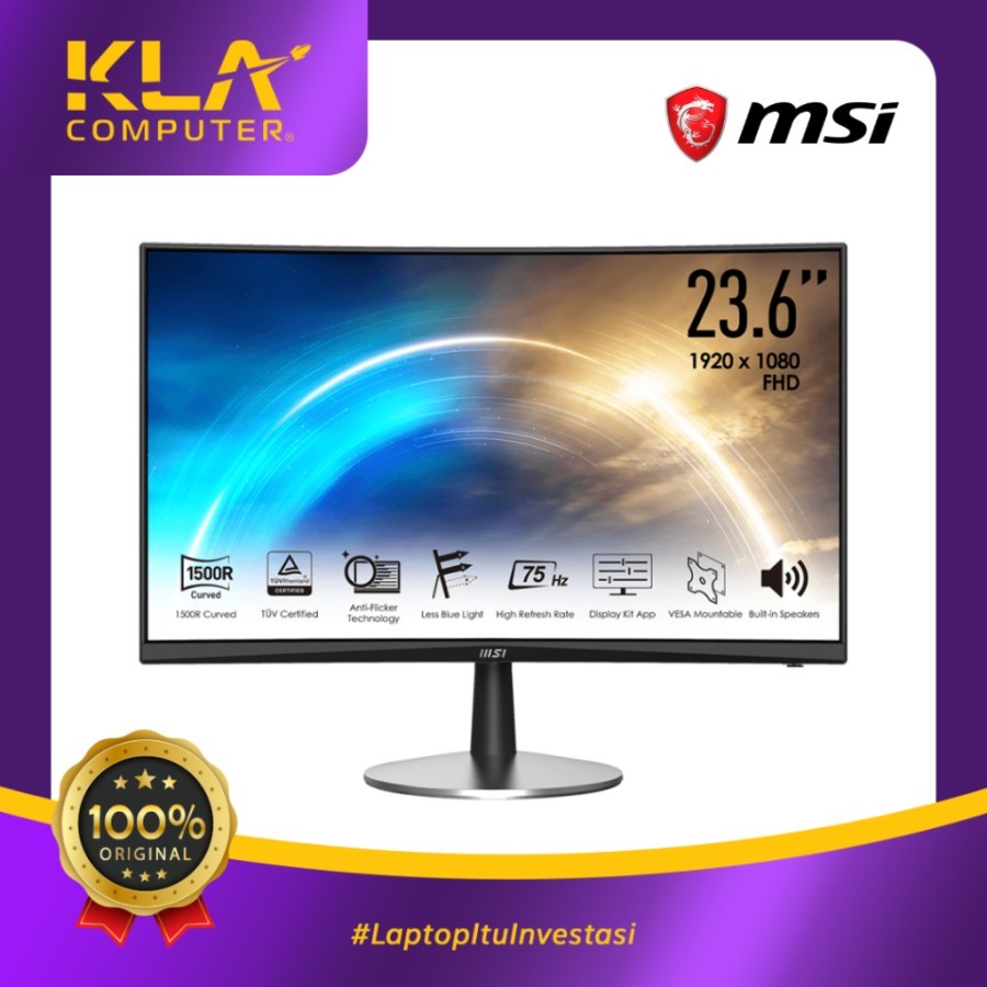 Jual MSI PRO MP242C Curved 24 inch FHD 1080p 75Hz 1ms Speaker Monitor ...