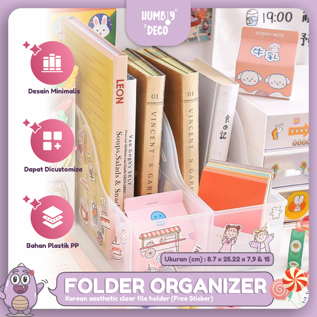 Jual Humbly Deco - Korean Aesthetic Clear File Holder and Folder ...