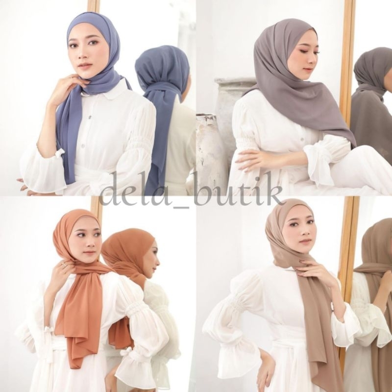 Jual Pashmina Ceruty Babydoll Premium, Ukuran 180 x 75 CM. | Shopee Indonesia