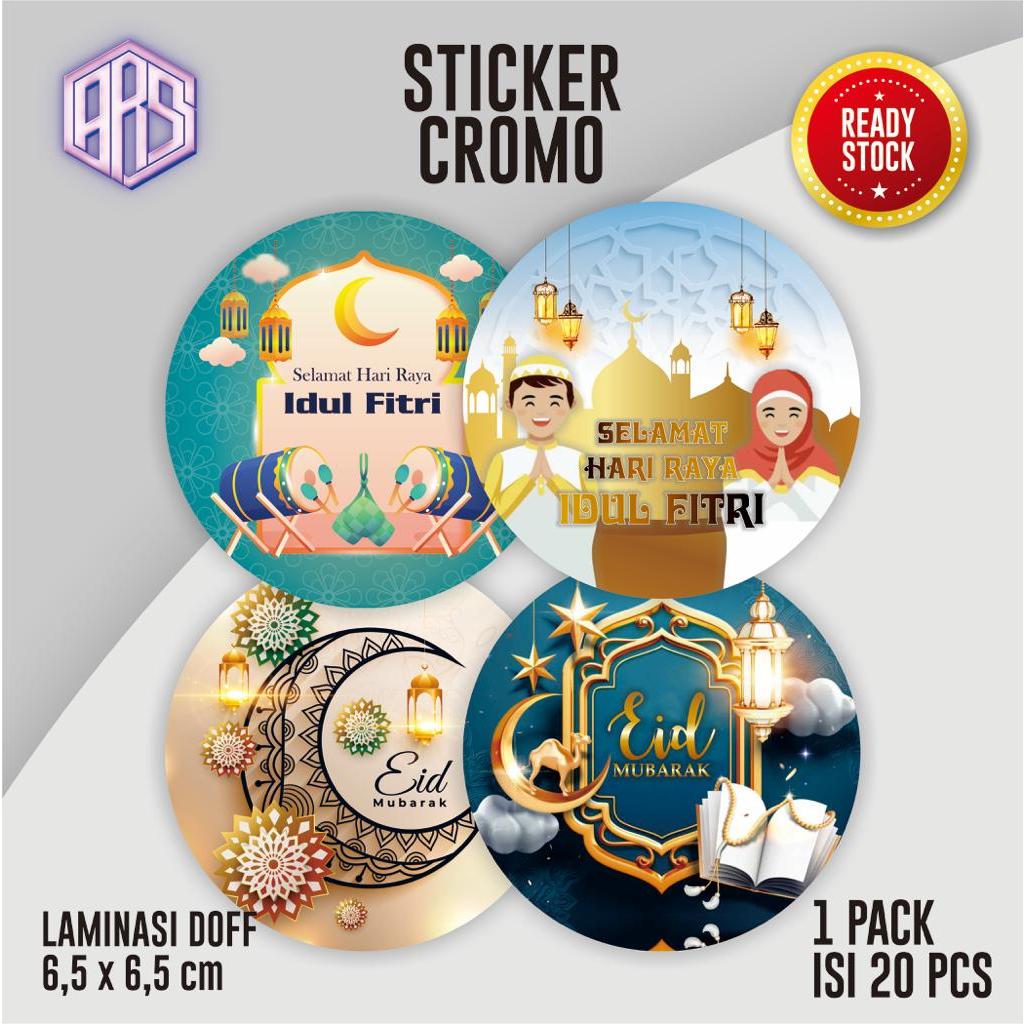 Jual (20PCS) Sticker Bulat Idul Fitri Sticker Lebaran Ramadan Cookies ...