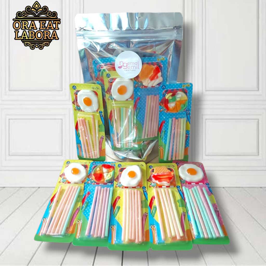 Jual Jeli Telur Ceplok Pizza Mix Permen Stik Sedotan Aneka Rasa Buah ...