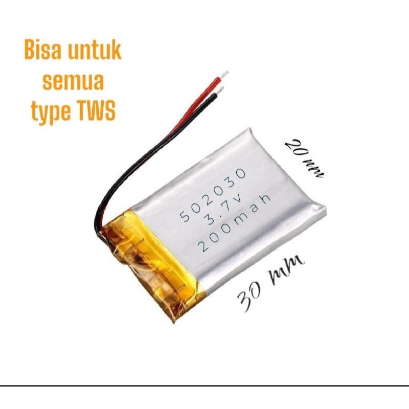 Jual Baterai TWS 502030 3.7v 200mah BARU | Shopee Indonesia