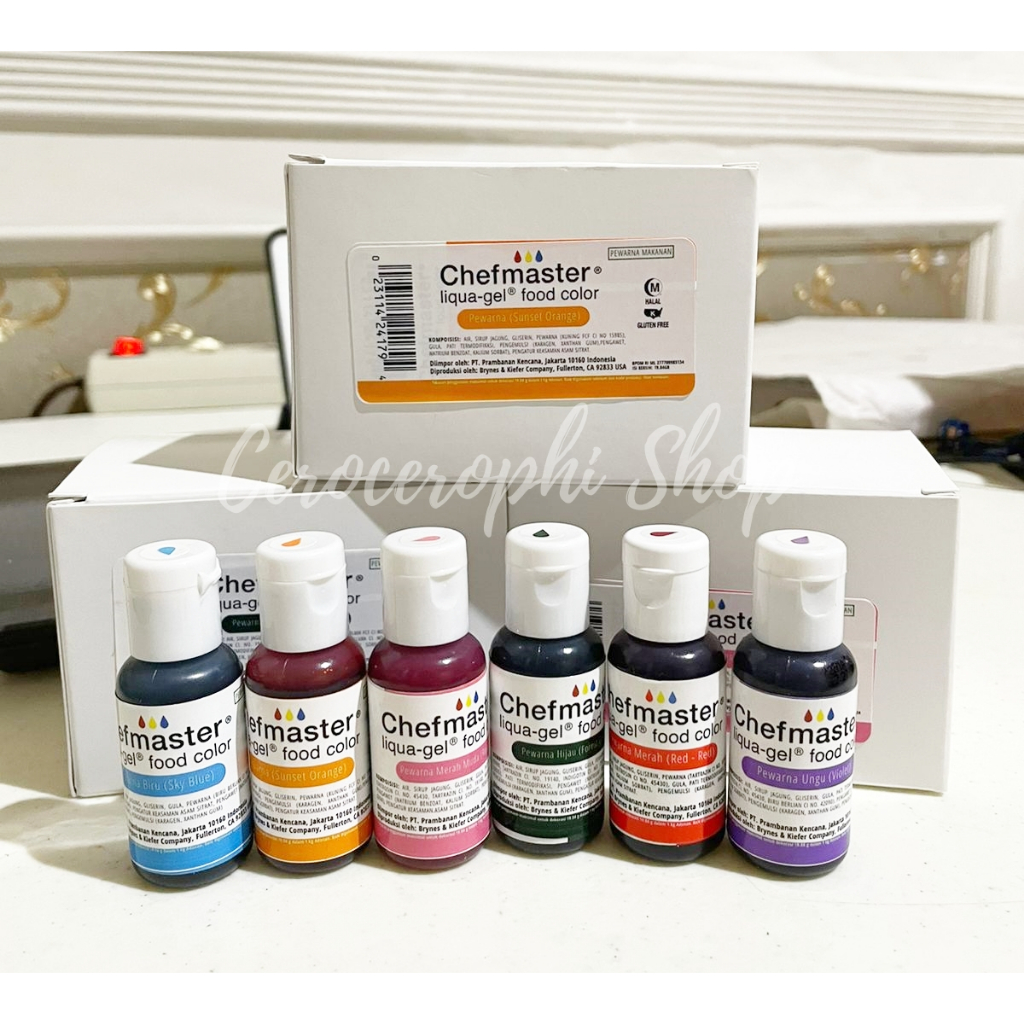 Jual Chefmaster Liqua Gel Food Coloring 20gr Pewarna Makanan | Shopee ...
