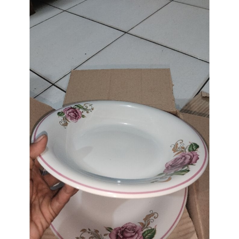 Jual Piring Batu bunga rose stoneware | Shopee Indonesia