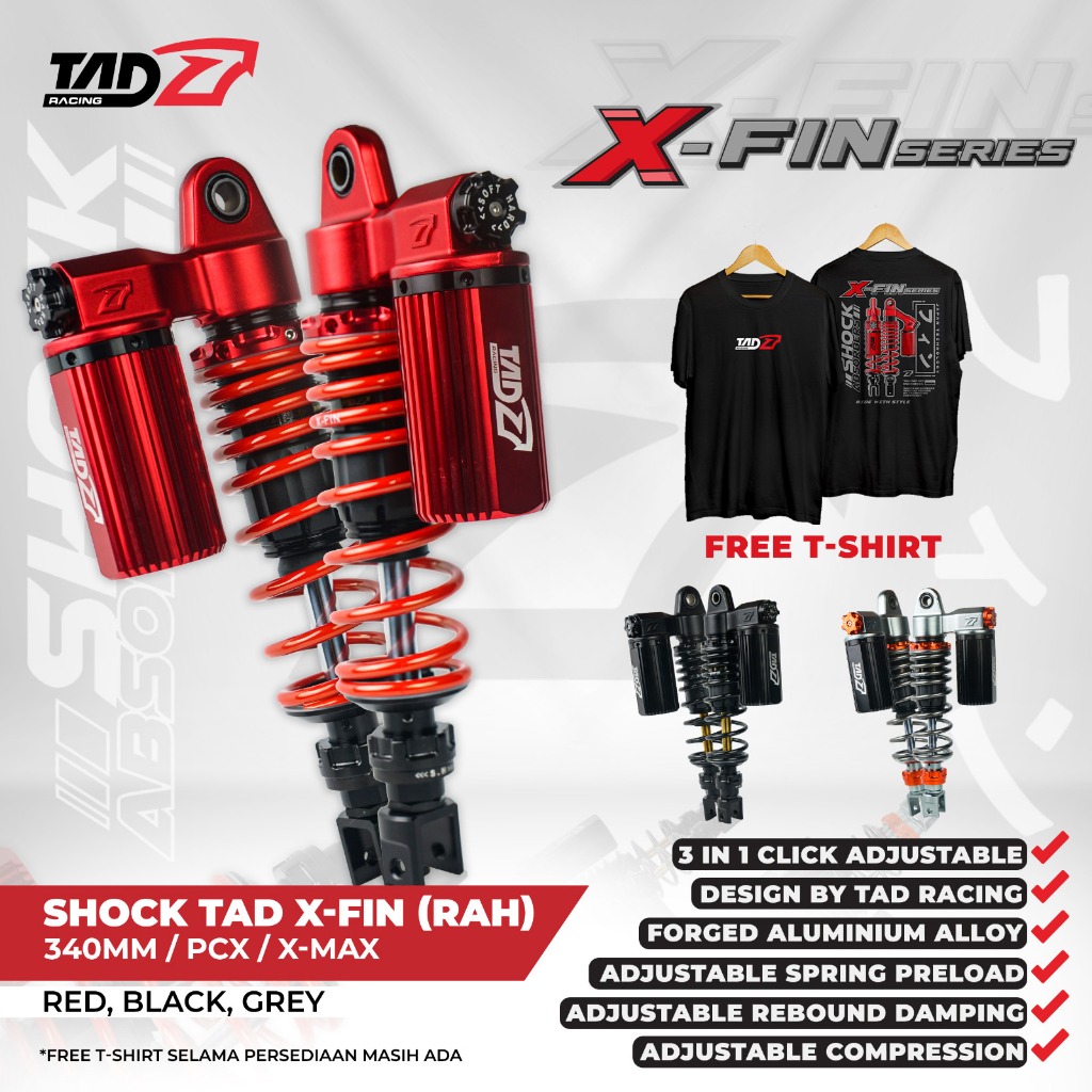 Jual SHOCK TAD X-FIN (RAH) 340 MM FOR PCX / X-MAX | Shopee Indonesia