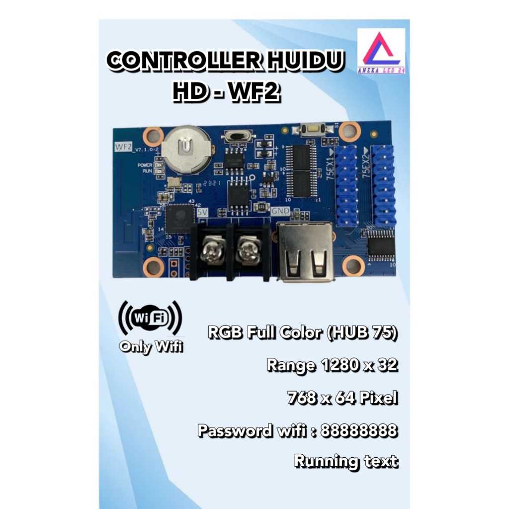 Jual CONTROLLER HUIDU HD-WF2 HD WF2 RUNNING TEXT RGB FULL COLOR | Shopee Indonesia