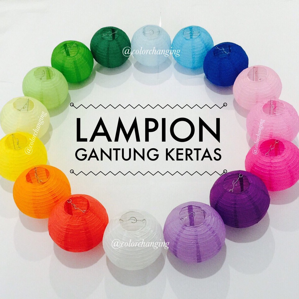 Jual Lampion Gantung Kertas Bulat 40 cm / Hanging Round paper lantern ...