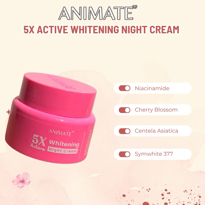 Jual Animate Whitening Night Cream Original Cream Extract Mencerahkan ...