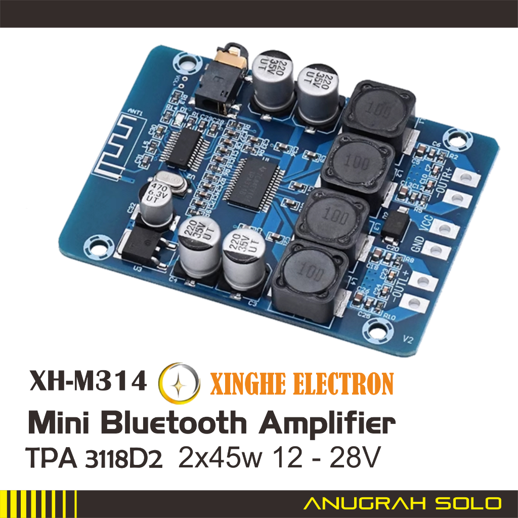Jual Mini Bluetooth Amplifier TP3118D2 XH-M314 2x45W | Shopee Indonesia