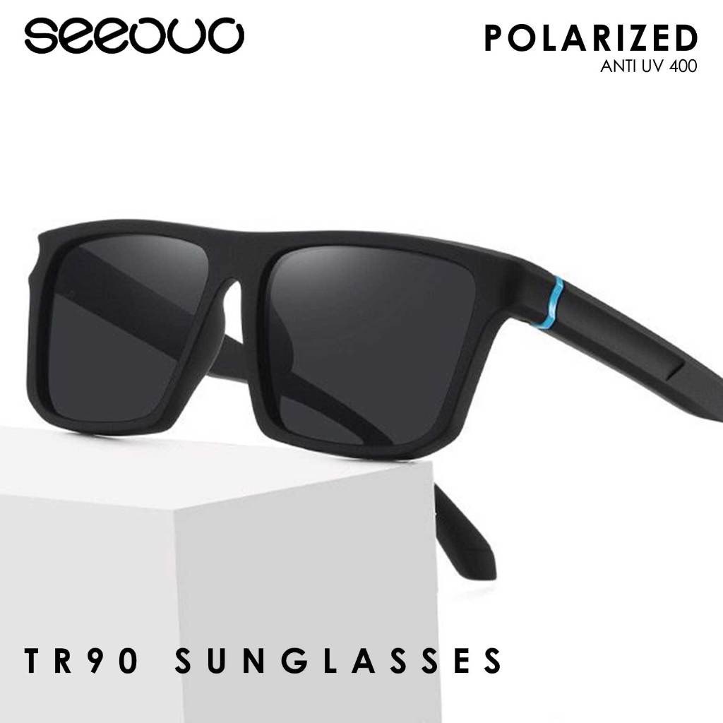 Jual Seeouo Kacamata Hitam Sunglasses Polarized Lens Anti UV400 Anti Silau Style Kotak Elegan ...