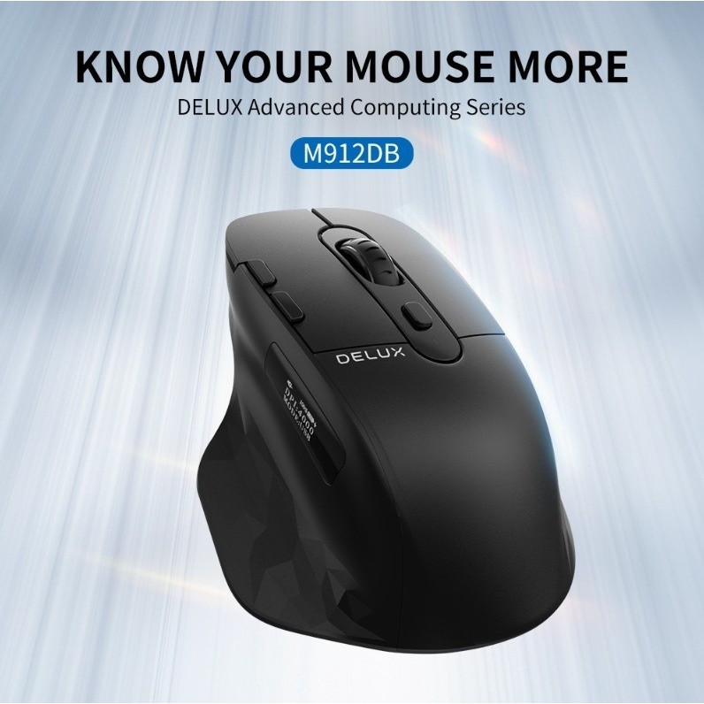 Jual Delux M912 MouseWireless Ergonomic With OLED Screen | Shopee Indonesia