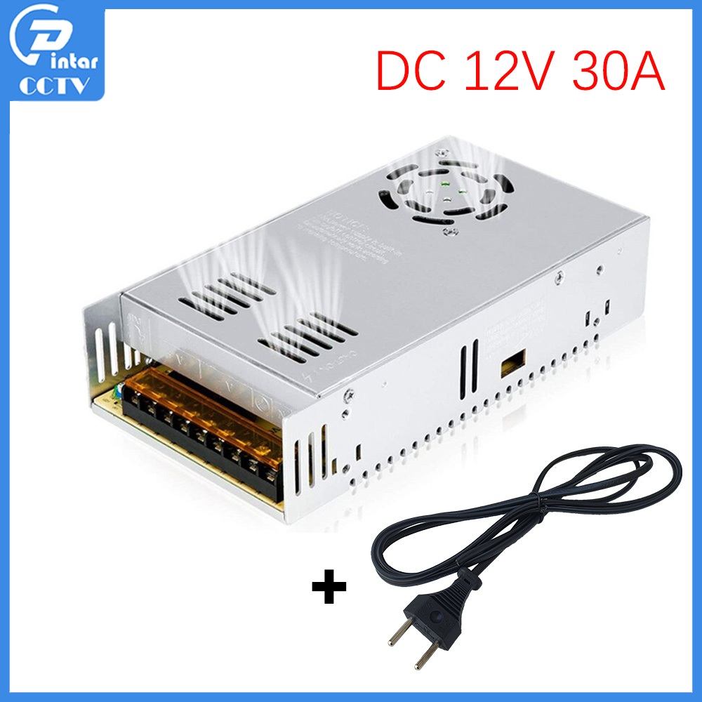 Jual Adaptor Power Supply 12V 30A PSU Kipas CCTV LED AC 220V to DC 12V ...