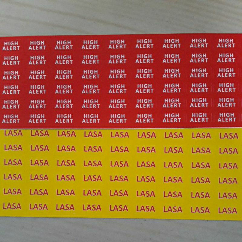 Jual Stiker Label Lasa dan High Alert 1x2 cm | Shopee Indonesia