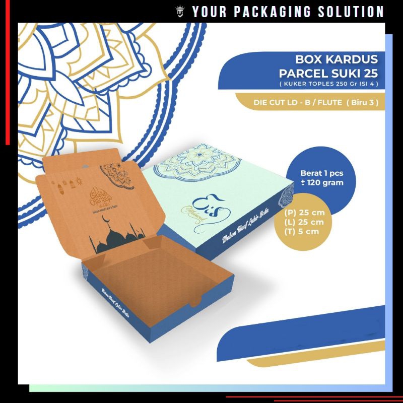 Jual BOX PARCEL SUKI 25 • 25x25x5cm LD (KuKer Toples 250gr isi 4 ...