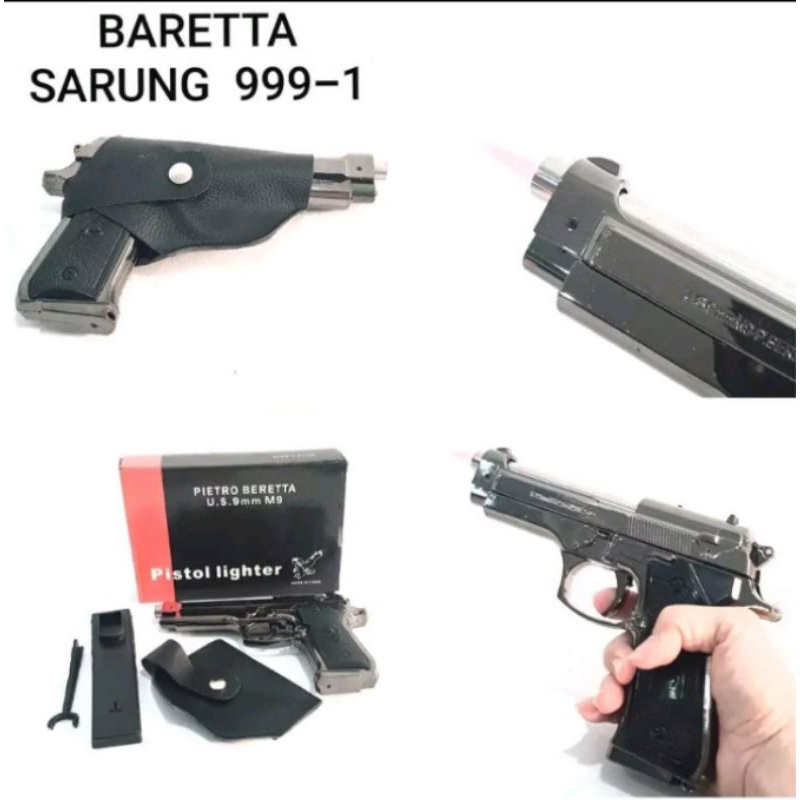 Jual Korek Api Bara Gas Model Pistol Bareta M9 korek Api Lighter ...