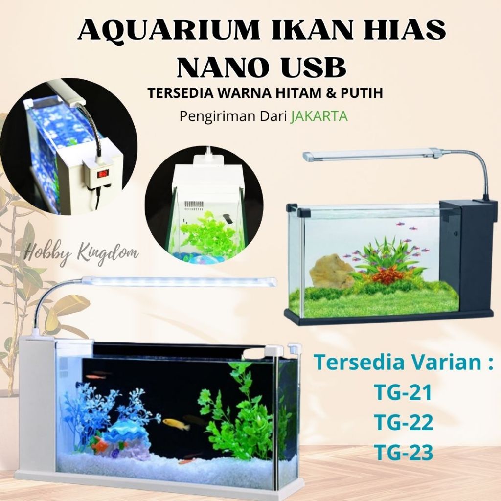 Jual Aquarium Ikan Hias Nano USB TG21 TG22 TG23 Akuarium Desktop Fish ...