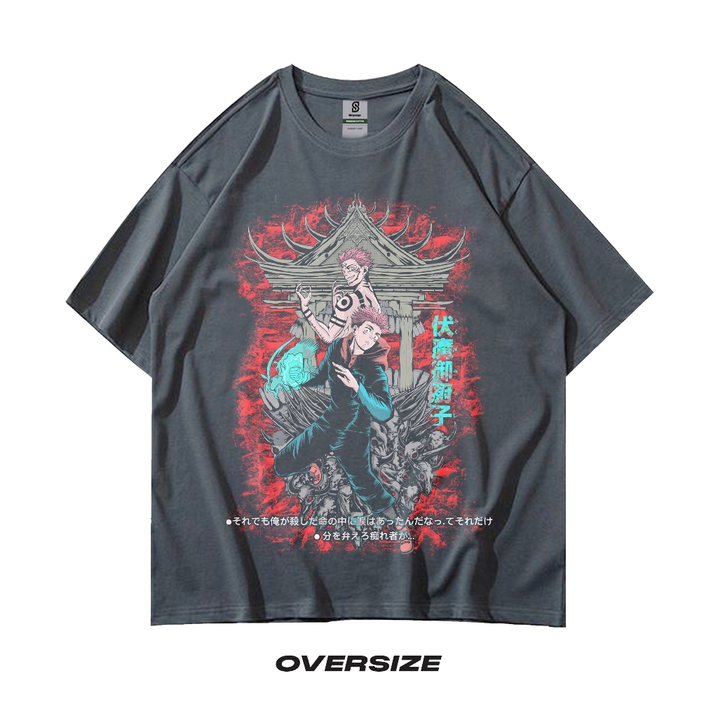 Jual Jujutsu Kaisen Shirt Oversize Washing Sukuna Itadori JJK Tee ...