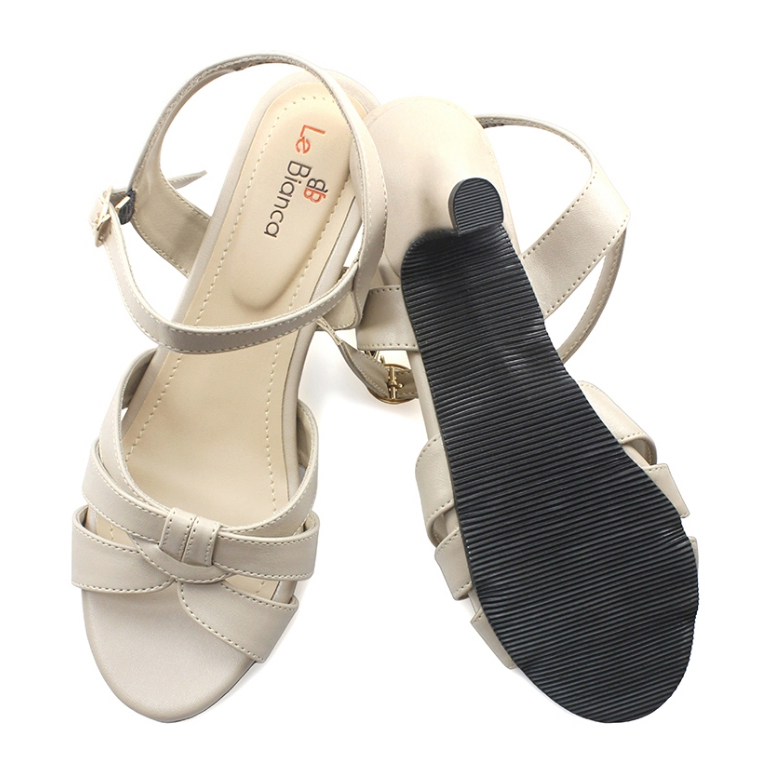 Jual Le Bianca 5503 24-05 Sendal Wanita Hak Heels Tinggi Coklat & Krem ...