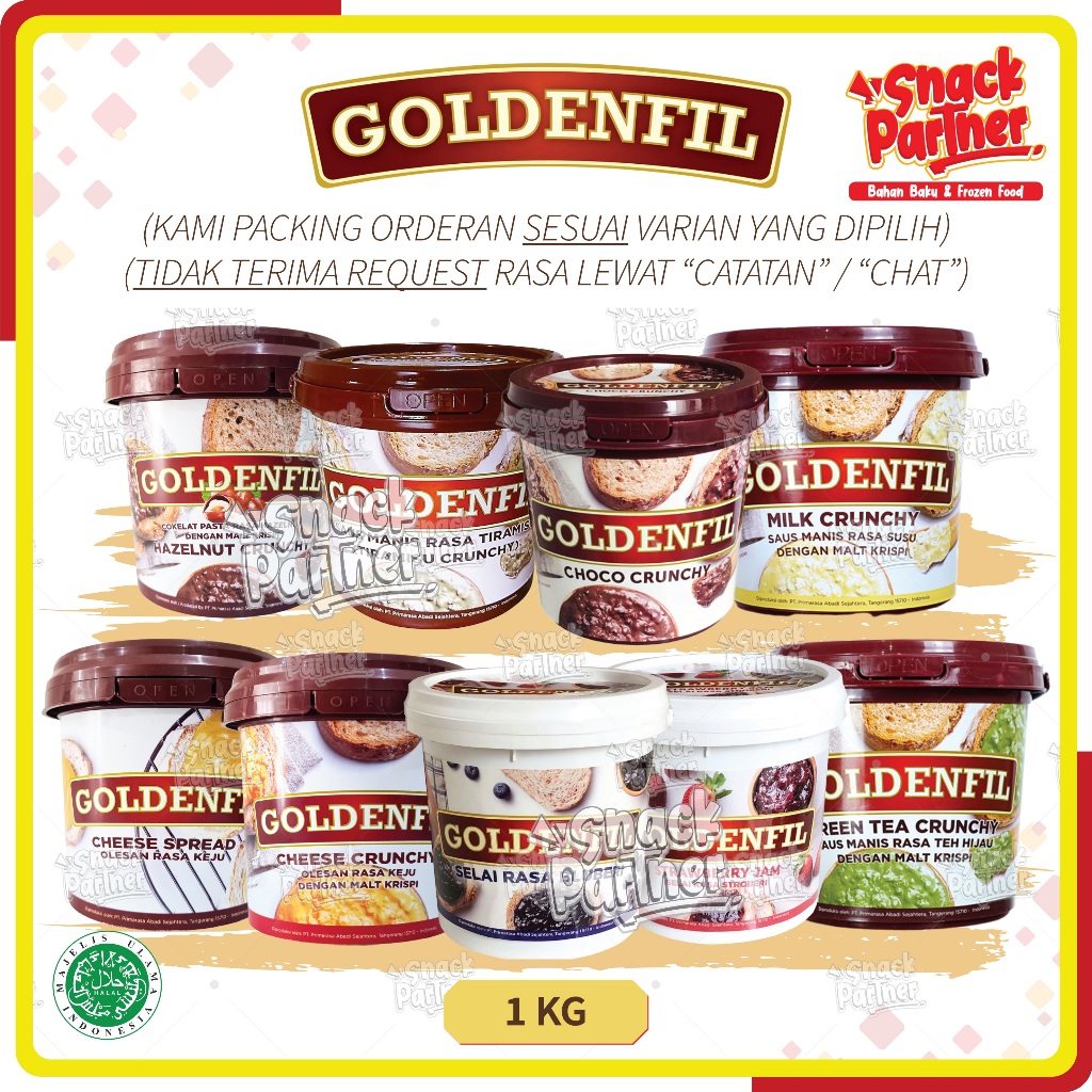 Jual GOLDENFIL Selai Crunchy / Spread Varian Rasa 1 KG - Choco Hazelnut ...