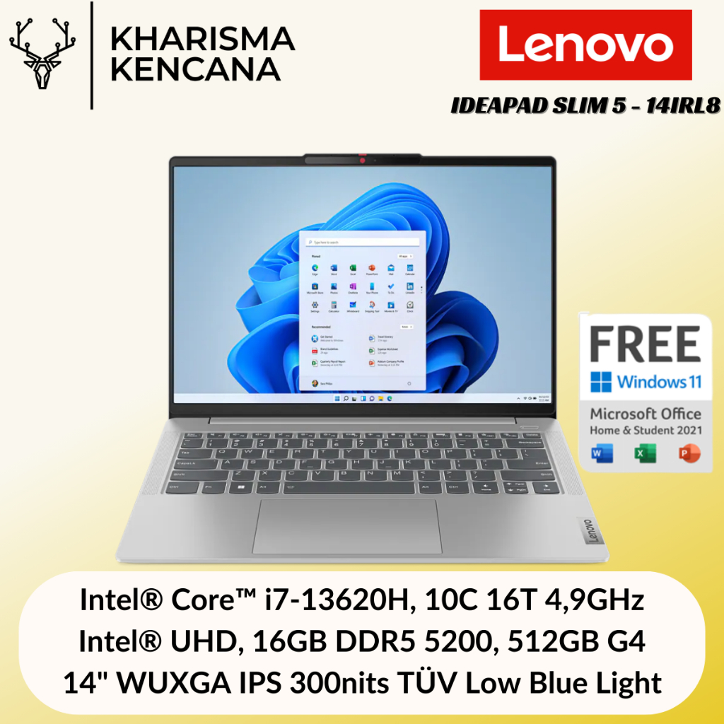 Jual IDEAPAD SLIM 5 14IRL8 2QID Core i7 13620H 16GB 512GB 14"WUXGA IPS ...