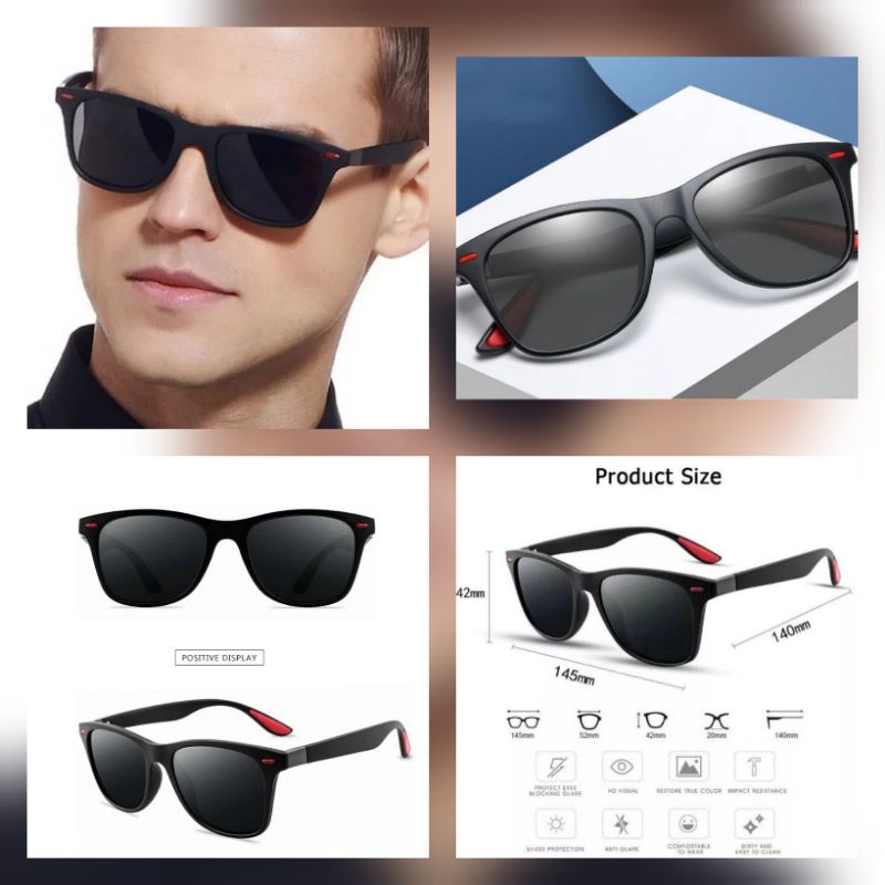 Jual KACAMATA POLARIZED HITAM PRIA WANITA PENGEMUDI FREE BOX | Shopee Indonesia