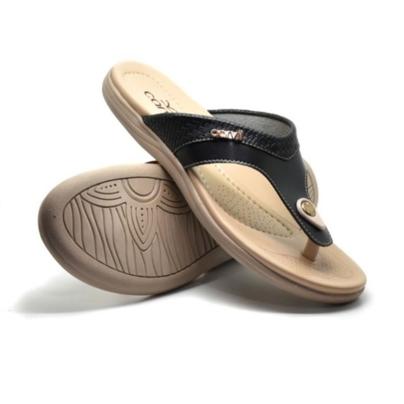Jual Carvil Viani-01 L Black Sandal Jepit Wanita | Shopee Indonesia