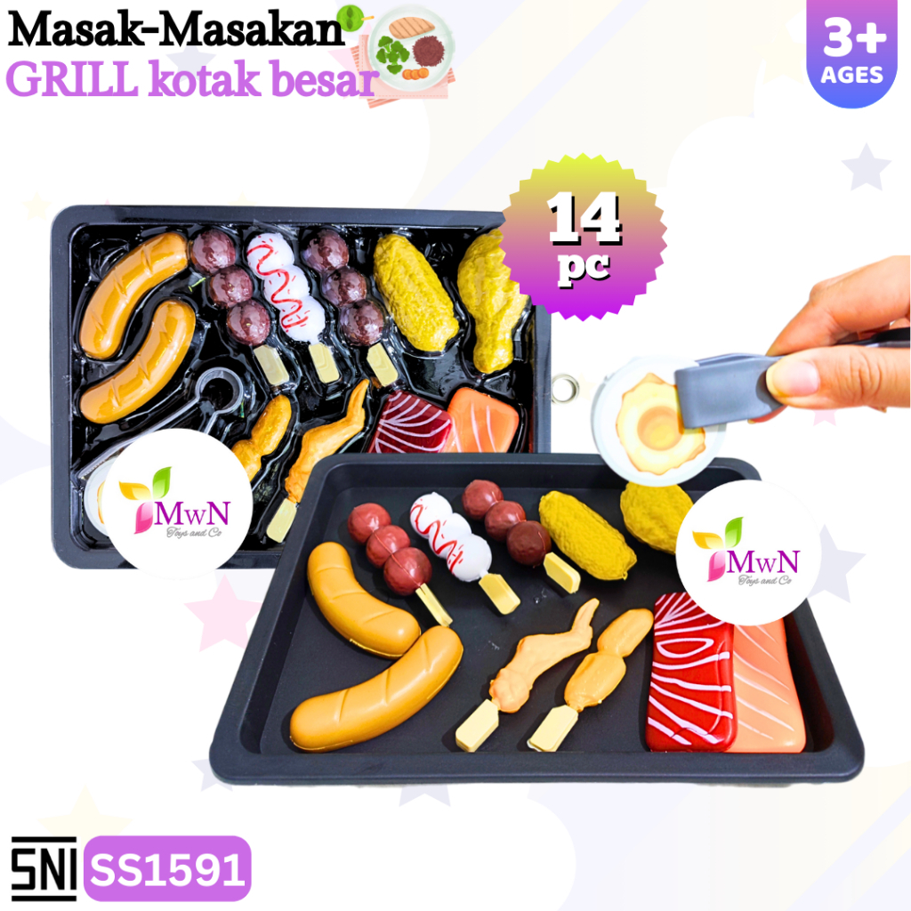 Jual MWN Mainan Masak Masakan Grill Kotak Besar 14pc SS1591 | Shopee ...