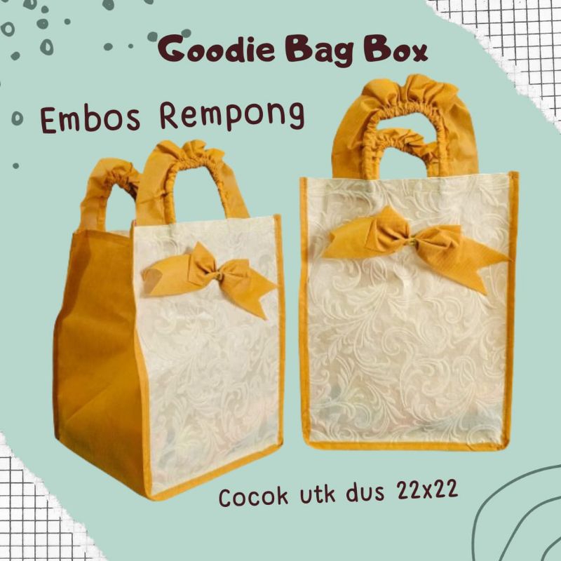 Jual Goodie bag Box REMPONG EMBOS [LUSINAN 12 PCS]/tas spunbond hajatan ...